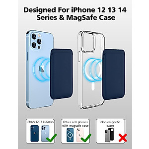 TWZKG Magnetic Card Wallet Holder with MagSafe for iPhone 16/15/14/13/12 Series,Blue