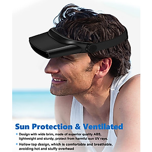 TRELC Personal Fans Headwear Sun Hat, Hands Free Bladeless Headband Fan, Rechargeable USB Fan Sun Visor Baseball Cap Portable Cooling Fan for Women Men Cycling Fishing Hiking Camping Sports (Black)