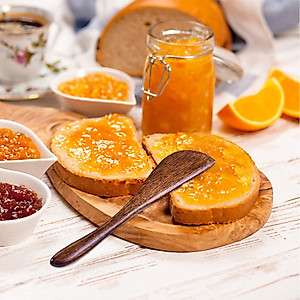 6 Pack Wooden Butter Knife, findTop 6 Inch Condiment Knives Wood Super Handy Kitchen Utensils Peanut Jelly Spreader