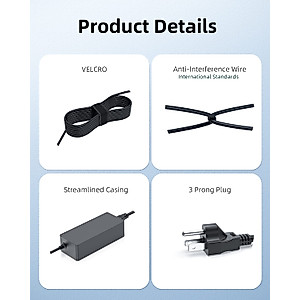 60W Charger Fit for Arcade 1up Power Cord - (for Machine Arcade 1up All Riser Cocktail Table RYJ0136PAU0 RYJ0136PAU1 RYJ0136PAU2 RYJ0136PAU3 RYJ0136PAU4 RYJ0136PAU5 BIton BI36-120300-U2)Supply Adapter