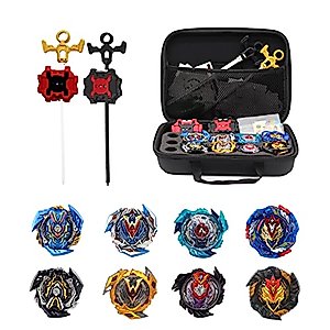 Gytobytle 8 Bey Spinning Top Valtryek Launcher Battling Set, Blade Burst Surge Metal Fusion with Box for Boys Kids