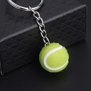 CHOORO Tennis Player Gifts 3D Mini Tennis Racket and Tennis Ball Keychain Set Tennis Gift for Tennis Lovers/Tennis Team/Tennis Coach (Tennis Ball Racket Keychain)