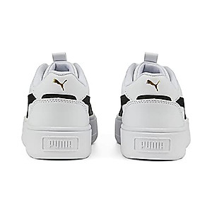 PUMA unisex child Karmen Rebelle Sneaker, White/Black, 2 Little Kid US