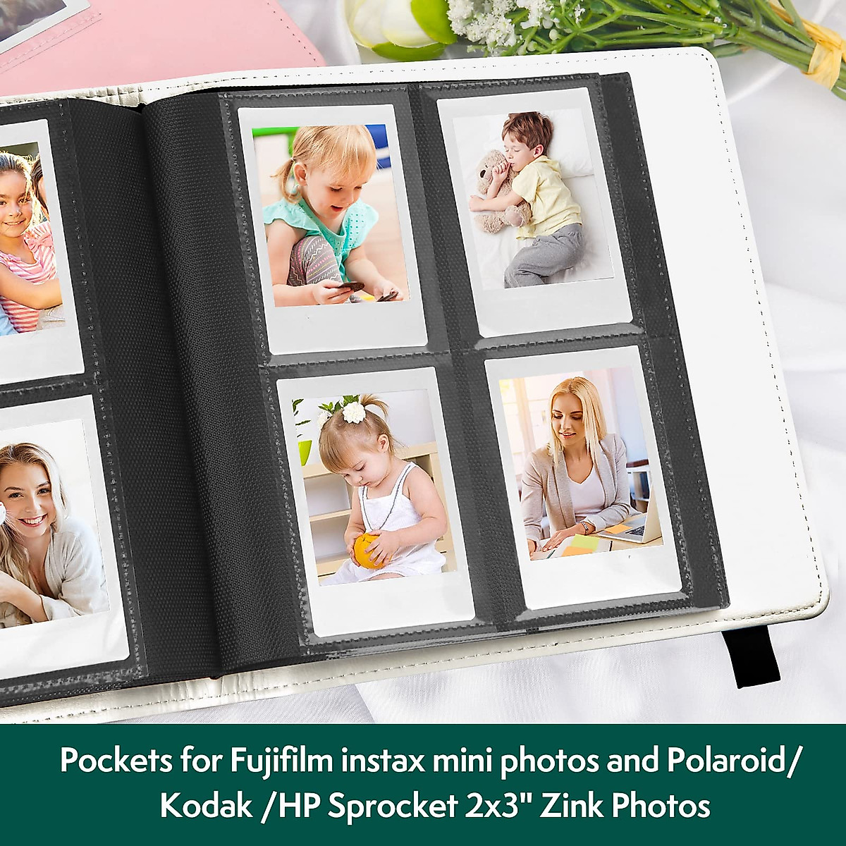 2x3 Photo Album for Fujifilm Instax Mini Instant Camera, 288 Pockets Mini Photo Album for Fujifilm Instax Mini 12 11 evo 9 40 8 7 Evo LiPlay Instant Camera, White
