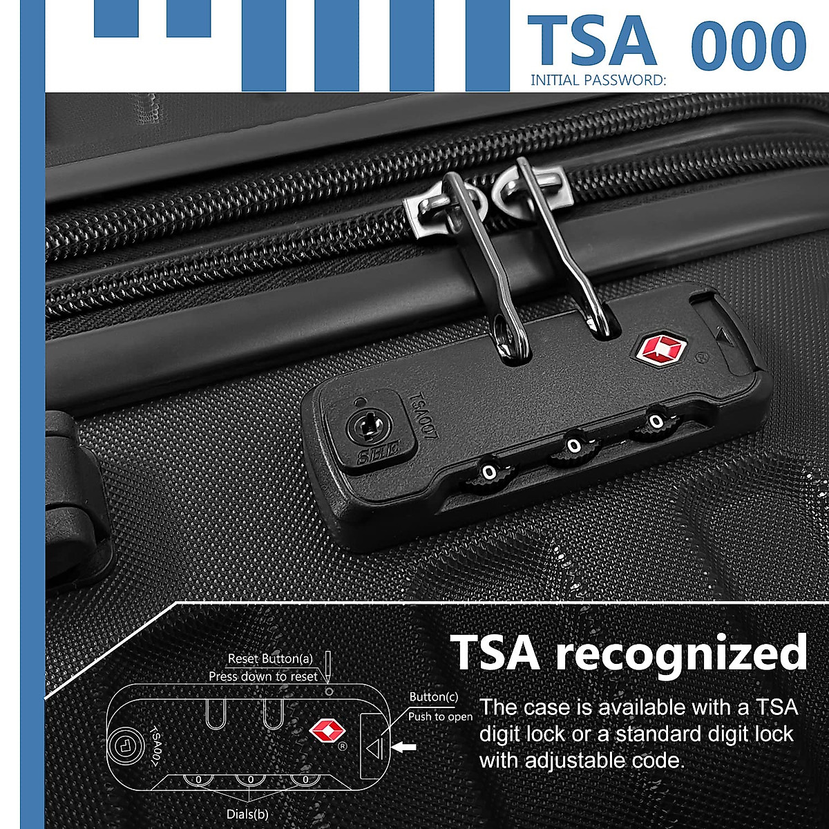 LARVENDER Luggage Sets for Women 5 Piece Hardside Expandable Suitcases with Wheels TSA Lock, Lightweight Travel Carry On Suitcase Set with Cosmetic Case, Black Brown