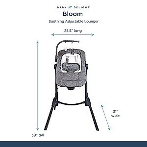 Baby Delight Bloom Baby Seat | Soothing and Adjustable Baby Chair | Portable and Compact | Charcoal Tweed