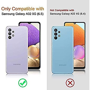 LeYi for Galaxy A32 5G Case, Samsung A32 5G Case, Samsung Galaxy A32 5G Case with [2 x Tempered Glass Screen Protector], Full-Body Shockproof Silicone Phone Case for Samsung A32 5G, Violet