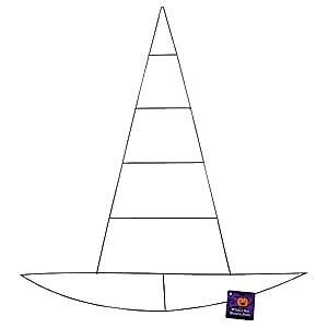 Floral Garden (Set of 3) HT Witch Hat Metal Wreath Form Frame, Halloween Witch Hat Shaped Wreath Form Frame, 22.5x21in. Bundled with Halloween Colors Metal Chenille Stems