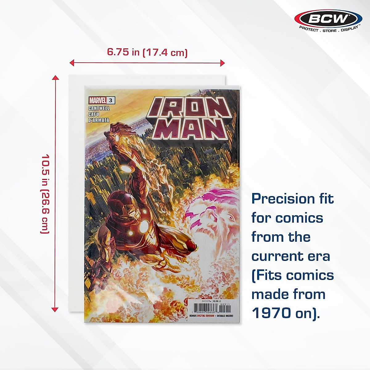 BCW NA Current Comic Book Backing Boards, 200 Count, White