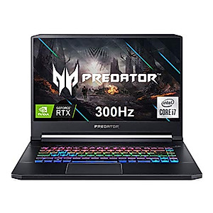 Acer Predator Triton 500 PT515-52-73L3 Gaming Laptop, Intel i7-10750H, NVIDIA GeForce RTX 2070 SUPER, 15.6" FHD NVIDIA G-SYNC Display, 300Hz, 16GB Dual-Channel DDR4, 512GB NVMe SSD, RGB Backlit KB