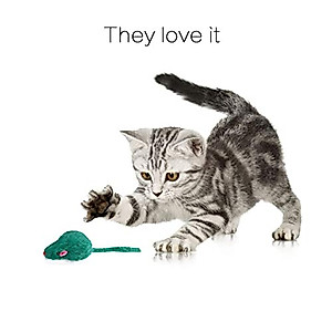 Yangbaga Fur Mice Rattle 14 Pack, Cat Toys Rainbow Mice for Cats and Kittens (14 pcs Rainbow mices)