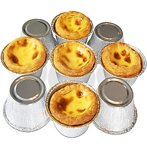 Aluminum Foil Ramekins - 150 Pack 4 oz Disposable Ramekin Aluminum Cupcake liners, Foil Baking Cups Muffin Liners Baking Cups Foil Cups Pans for Tart, Souffle, Appetizer