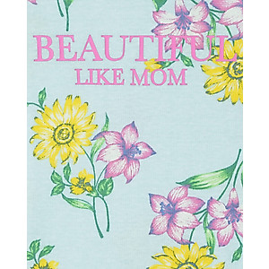 The Children's Place baby-girl and Toddler Short Sleeve Top and Pants Pajama Set Beautiful - Blue Floral Baby & Toddler - PJ Set 3T