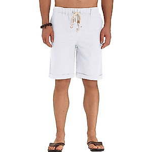 Sailwind Men’s Linen Shorts Casual Drawstring Summer Beach Shorts