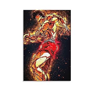 Baki Hanma Poster Baki The Grappler Painting On Canvas Wall Art Poster Scroll Picture Print Living Room Walls Decor Home Posters 12x18inch(30x45cm)
