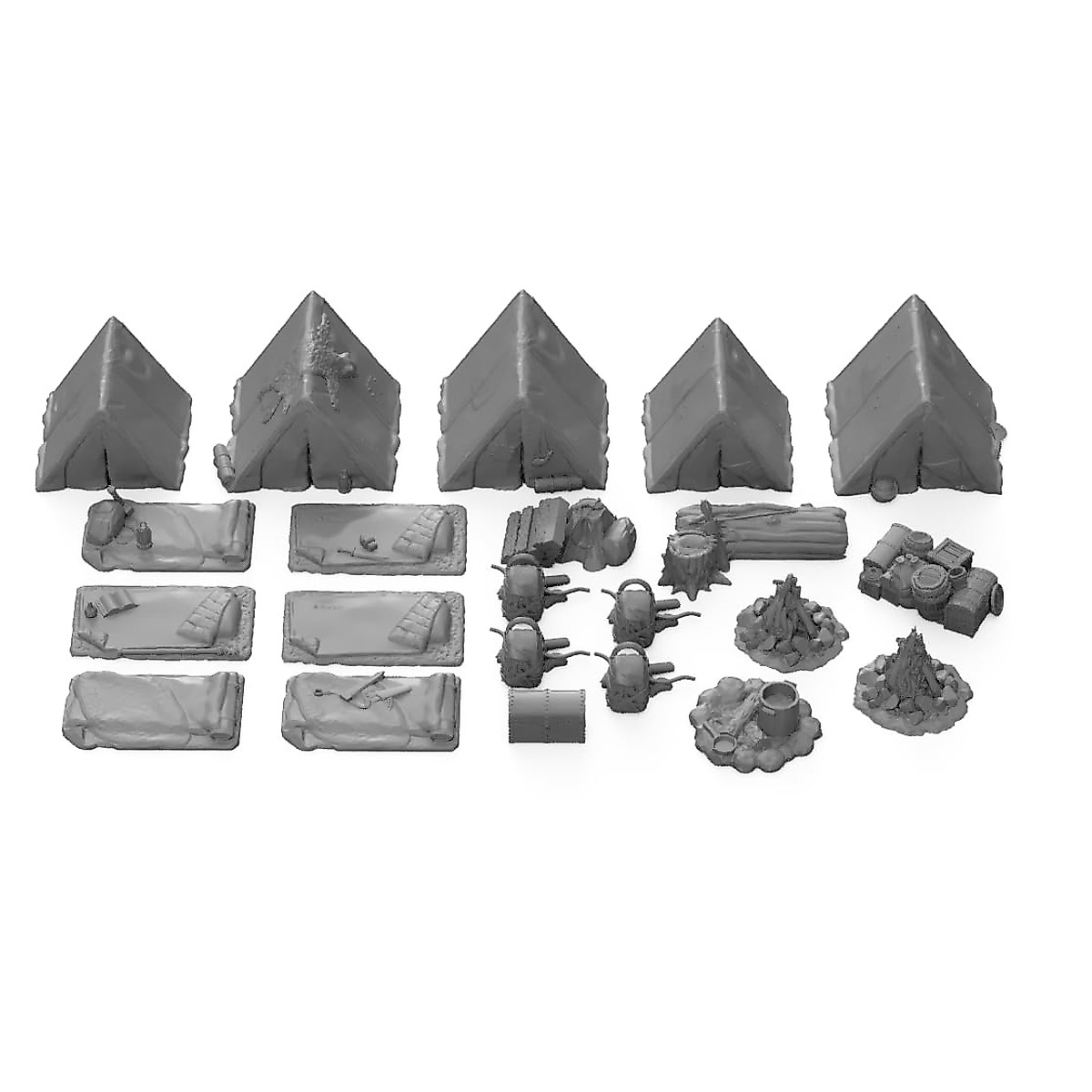 Adventure Camp Set DND Terrain 28mm for Dungeons and Dragons Terrain, D&D, Pathfinder, Warhammer 40k, RPG, Miniatures, Tabletop, D and D, Dungeons and Dragons Gifts