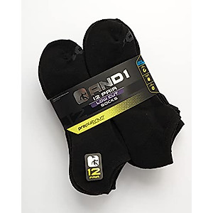 AND1 Men's Socks - Athletic Cushion Low Cut Socks (12 Pack), Size 6-12.5, Black