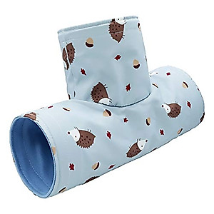 Handmade Small Animal 3-Way Hideout Tunnel Collapsible Pet Play Toy Tunnel Tube for Dwarf Rabbit Hamster Guinea Pig Chinchilla Sugar Glider Hedgehog (Blue)