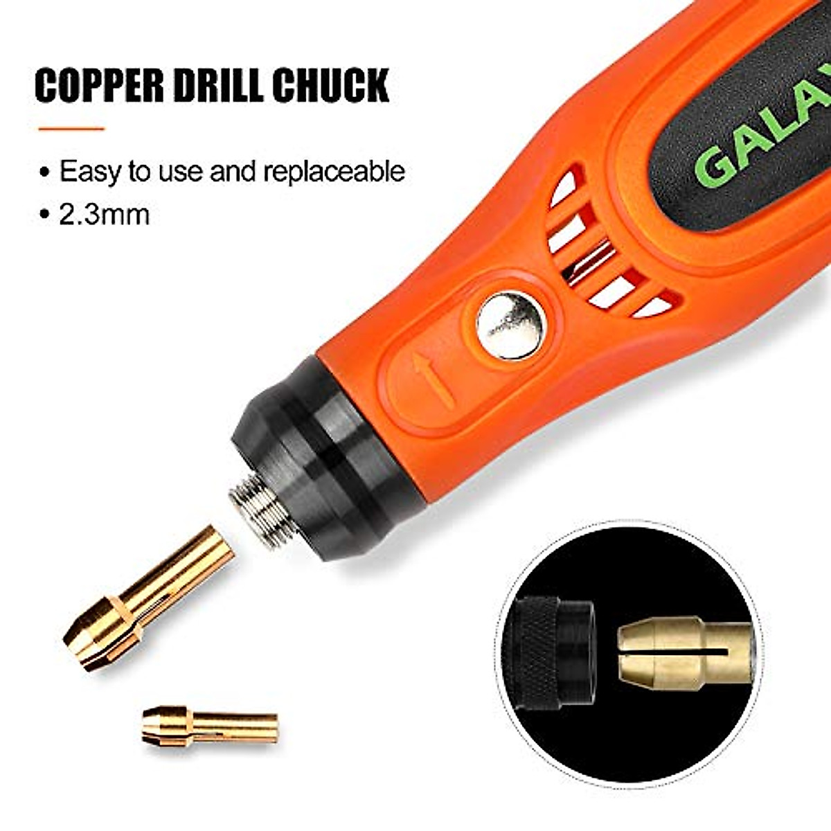 GALAX PRO 3.6V Lithium Ion Mini Cordless Rotary Tool Kit, 3 Adjustable Speed, USB Charging Cable and 31 Accessories for Drilling, Grinding, Cleaning, Polishing and Carving