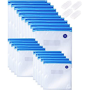 Sous Vide Bags,40 PCS Reusable Vacuum Sealer bags for food,2 Size Vacuum Zipper Bags with 4 Sealing Clips for Anova and Joule Cookers, Food Saver Freezer Bags