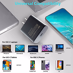 Tek Styz PRO 45W Charge Kit Compatible with Your Sony WF-1000XM4 with Fast/Quick Charge 3 Plus Hi-Power 100W PD/USB-C 4ft Cable! (Black)