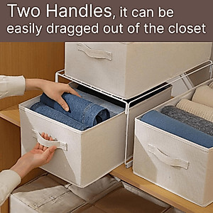 ACOMOON, 4 Pack, Linen Closet Organizers and Storage, Closet Storage Boxes, Closet Organizer, Fabric Storage Bins, Shelf Baskets, Collapsible Storage Bins