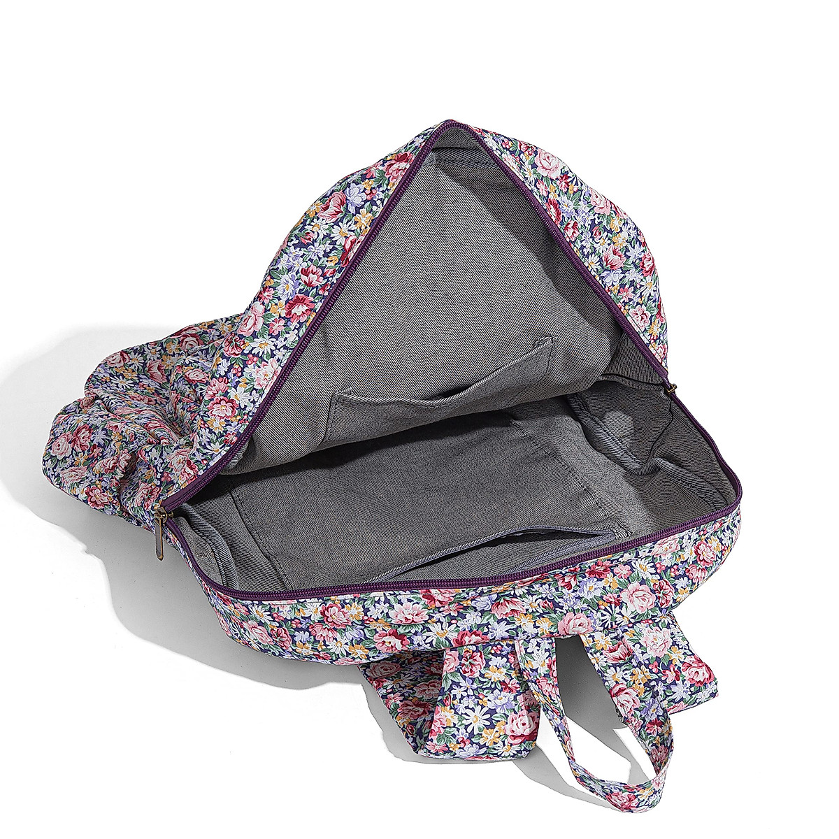 OPQRSTU Women Hippie Hand Bag Large Capacity Bohemian Bag Portable Tourist Fashion Backpacks (Purple white)