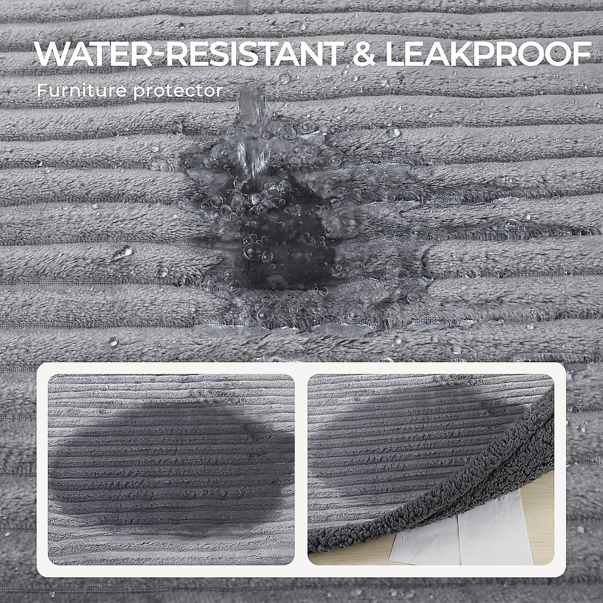 Luciphia Waterproof Pet Blankets for Couch Sofa Bed Cover Liquid Pee Proof Washable Soft Fluffy Large Dog Blanket Reversible Furniture Protection Grey X-Large（85" x 57"）