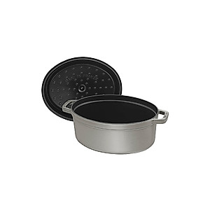 STAUB Cast Iron Roaster/Cocotte, Oval 17 cm, 1 L, Graphite Grey