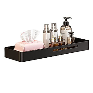 dancrul Shower Caddy Floating Shelves - Bathroom Wall Organizer Black Shower Shelf for Inside Shower,16 inch