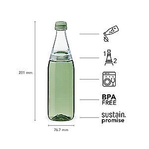 Aladdin Fresco Twist & Go Water Bottle 0.7L Sage Green – Two-Way Leakproof Lid for Easy Filling and Cleaning - Carbonated Beverage Friendly - BPA-Free - Smooth Drinking Spout - Dishwasher Safe