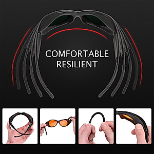 Professional UV Light Safety Glasses for 90nm-490nm wavelength UV lamps, UVC protective glasses, blocking blue light , Anti-Fatigue Anti Glare, shatterproof, anti-scratch and anti-fog, orange lenses