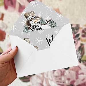 Artoid Mode 24 Pack Let It Snow Thank You Cards Snowflake Snowman Greeting Cards Gift With Envelope Sticker Blank Note Cards for Birthday Wedding Baby Shower Bridal Shower, 4 x 6 Inch