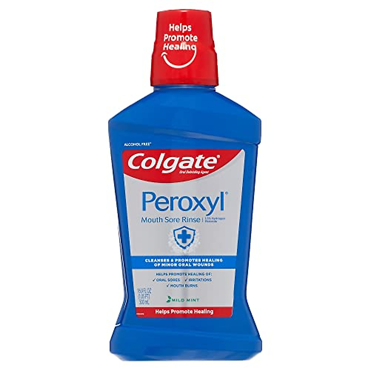 Colgate Peroxyl Mouth Sore Rinse, Mild Mint - 16.9 Fluid Ounce