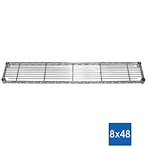 Shelving Inc. 8" d x 48" w x 84" h Chrome Wire Shelving with 6 Tier Shelves, Weight Capacity 800lbs Per Shelf