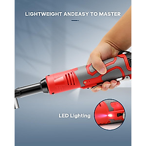 GCCSJ 3/8" Cordless Ratchet Wrench, 18V Cordless Ratchet Wrench, Electric Wrenches 45 FT-lbs 400RPM Electric Ratchet Wrench Set with 2 PCS 2000 Ah Lithium-Ion Battery, 7 Sockets and Charger