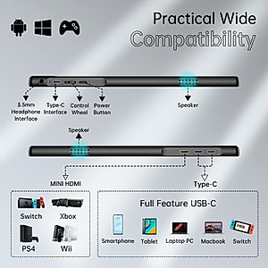 Portable Monitor, Hamtysan 15.6 Inch Laptop Monitor 1920×1080 Full HD USB C HDMI Second External Monitor for Laptop PC Phone PS4/5 Xbox Switch, Built-in Speaker Included Smart Cover & Screen Protector