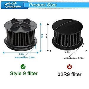 2 Replacement Foam & Filter Compatible for Style 9, 10 & 12,Replace Part # 2031085ES, 203108532065,2031183,32064 & 32065