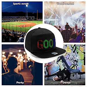 Leadleds DIY LED Hats for Men Women APP Controlled Display Signs LED Caps Baseball Hip Hop Street Dance Party Parade Sunscreen Hiking Night Running Fishing