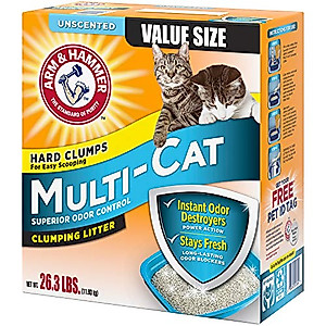 Arm & Hammer Multi-Cat Clumping Litter Unscented, 26.3lb