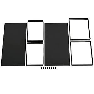 YMYNY Cabinet Shelf Organizer, Extendable Countertop Shelves Set of 2, Kitchen Spice Racks, Stackable, Storage Racks for Cupboard, Sink, Pantry, Bathroom, Black, Metal, HSR002B