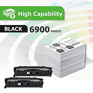 Aztech Compatible CF280X Toner Cartridge Replacement for HP 80X CF280X 80A CF280A Laserjet Pro 400 M401A M401D M401N M401DNE MFP M425DN (Black, 2-Packs)