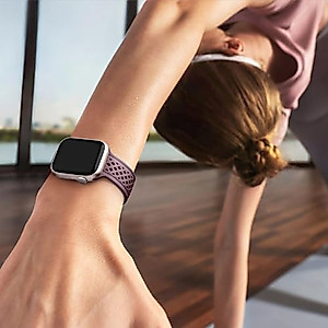 Getino Compatible with Apple Watch Bands 40mm for Women Men, Stylish Breathable Sport Replacement Band 38mm 41mm 44mm 45mm 42mm Soft Silicone Strap for iWatch SE Series 9 8 7 6 5 4 3 2 1 Ultra, 3 Pack