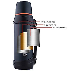 OKADI 85oz Large Coffee Thermoses for Travel - Insulated Water Jug Classic Vacuum Bottle with Plastic Cup - Stainless Steel Thermos for Hiking Fishing