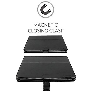 Snugg iPad Pro 11" Leather Case with Stand, Magnetic Closure, Protected Corners and Auto Sleep/Wake Function - Blackest Black