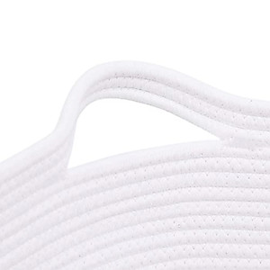 Volhouim XXXLarge Cotton Rope Basket， Blanket Storage for Living Room for Storage Blanket Basket Nursery Toy Basket Baby Laundry Basket for Clothes Towels Blankets，Empty Gift Basket 22"x14" Pink