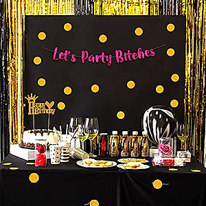 Let's Party Bitches Pink Glitter Banner - Funny Bachelorette, Birthday, Bachelor Decorations - 21st - 30th - 40th - 50th Birthday