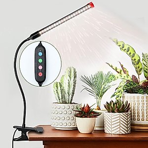 FECiDA Clip On Grow Lights for Indoor Plants 1000 Lumen 9W, 2024 Newest Brightest LED Plant Grow Light for Houseplants, Bonsai, Pot Plant, Full Spectrum Growing Lamp with 4,8,12 Hr Timer