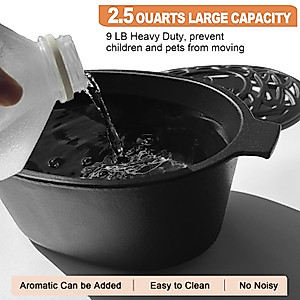 Quantfire Wood Stove Steamer Rust Resistant,Fireplace Humidifier Pot Cast Iron Steamer for Home Indoor Decorative,2.5 Quart Capacity Matte Black