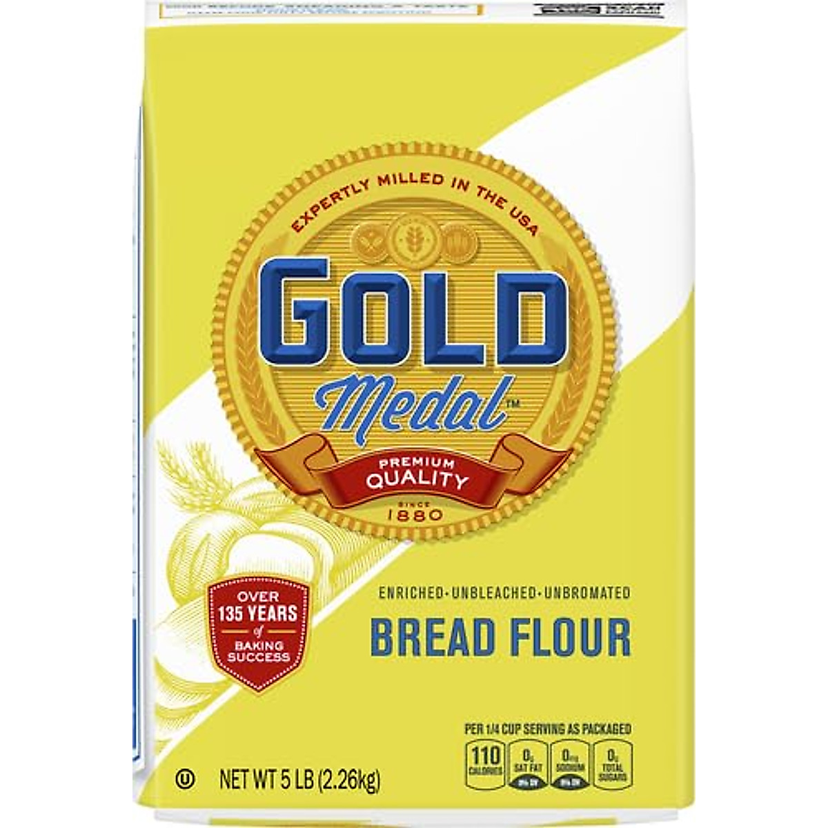Gold Medal Premium Quality Unbleached Bread Flour, 5 lb